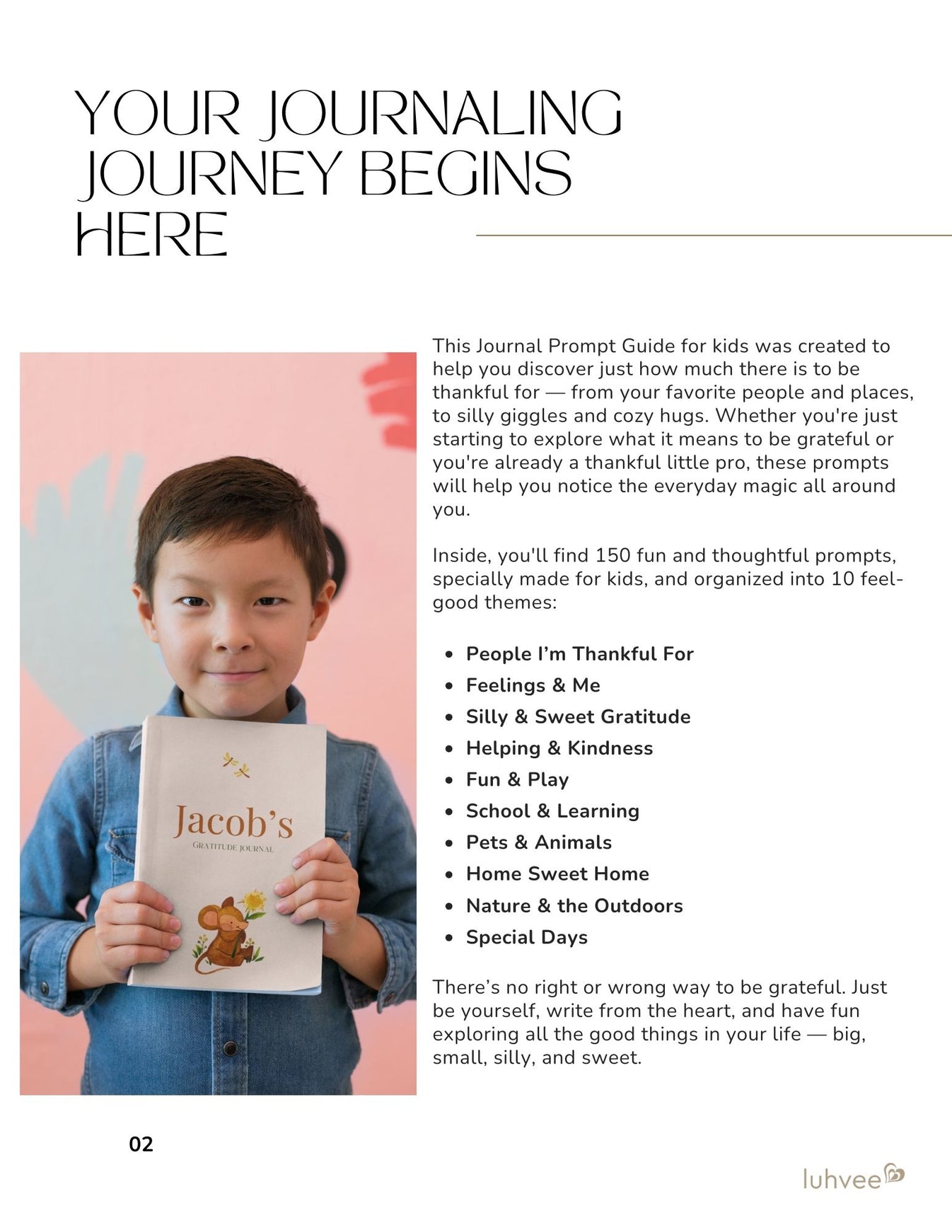 Gratitude Journal For Kids + 150 Kids Journal Prompts – Luhvee Books