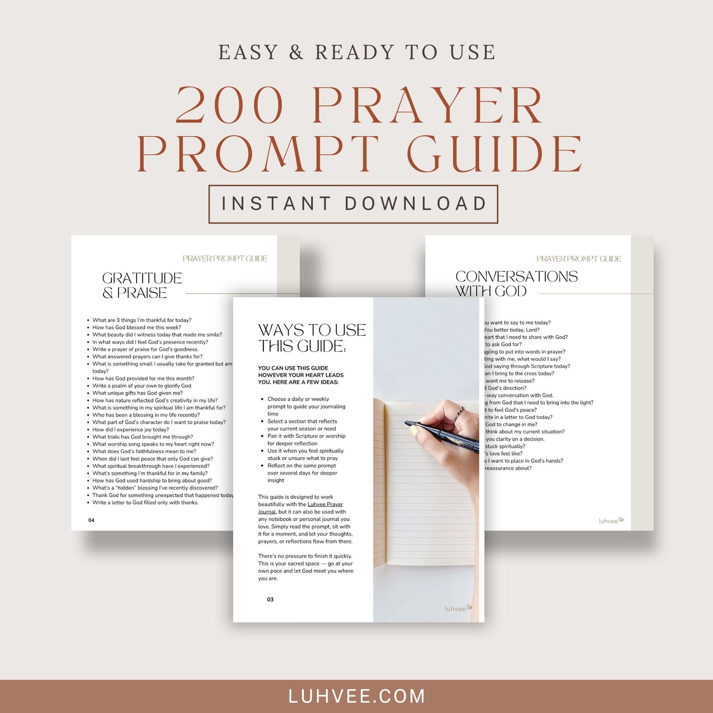 200 Prayer Journal Prompts - Instant Digital Download – Luhvee Books