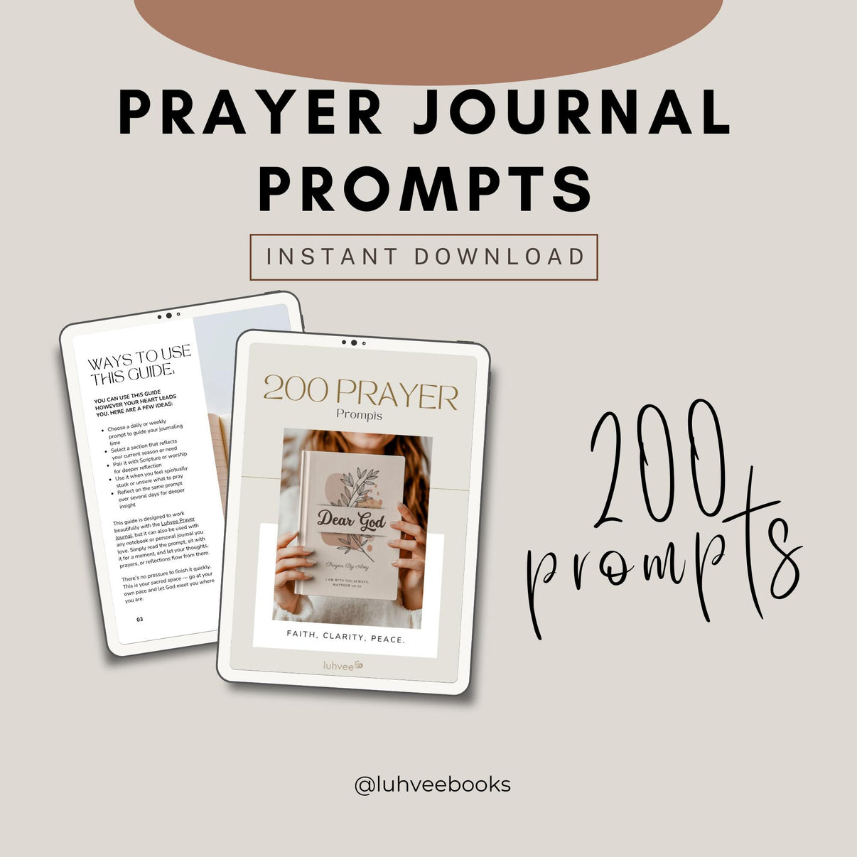 200 Prayer Journal Prompts - Instant Digital Download – Luhvee Books